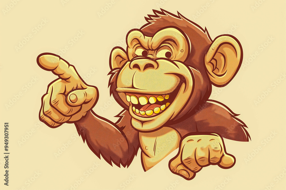 Cartoon Laughing Monkey. A cute illustration of a laughing monkey ...