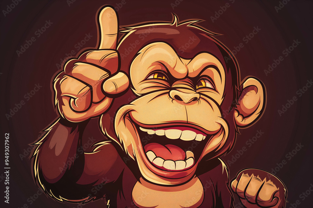 Cartoon Laughing Monkey. A cute illustration of a laughing monkey ...