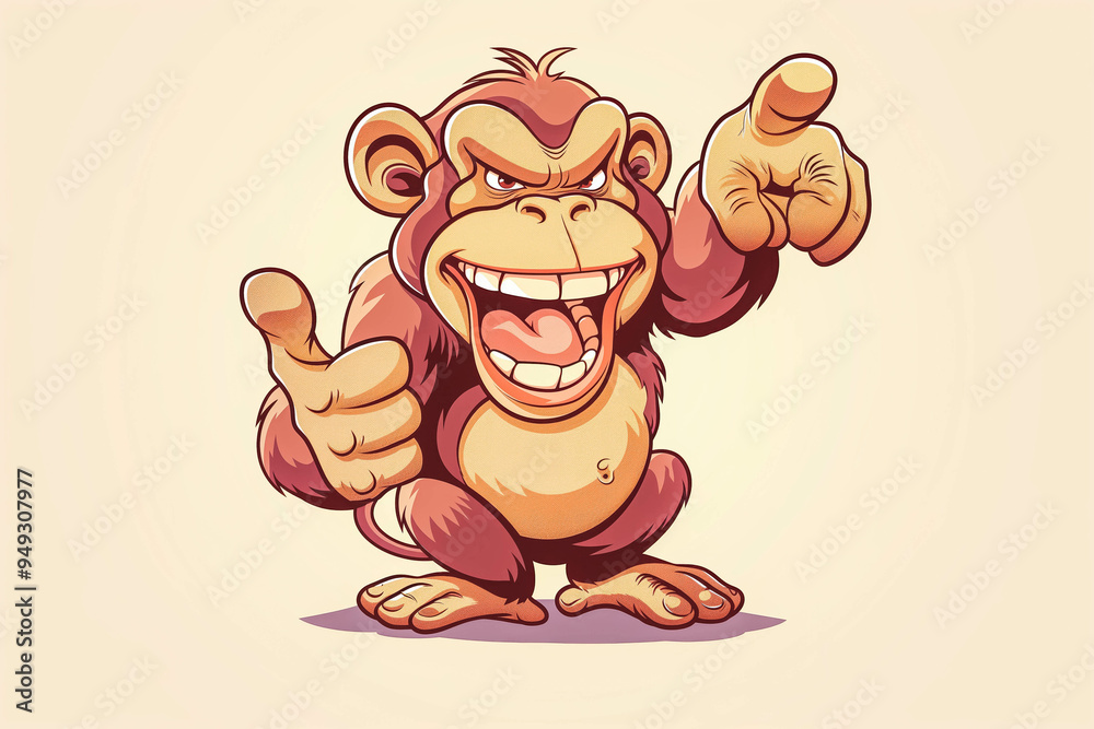 Cartoon Laughing Monkey. A cute illustration of a laughing monkey ...
