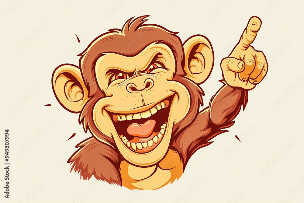 Cartoon Laughing Monkey. A cute illustration of a laughing monkey ...