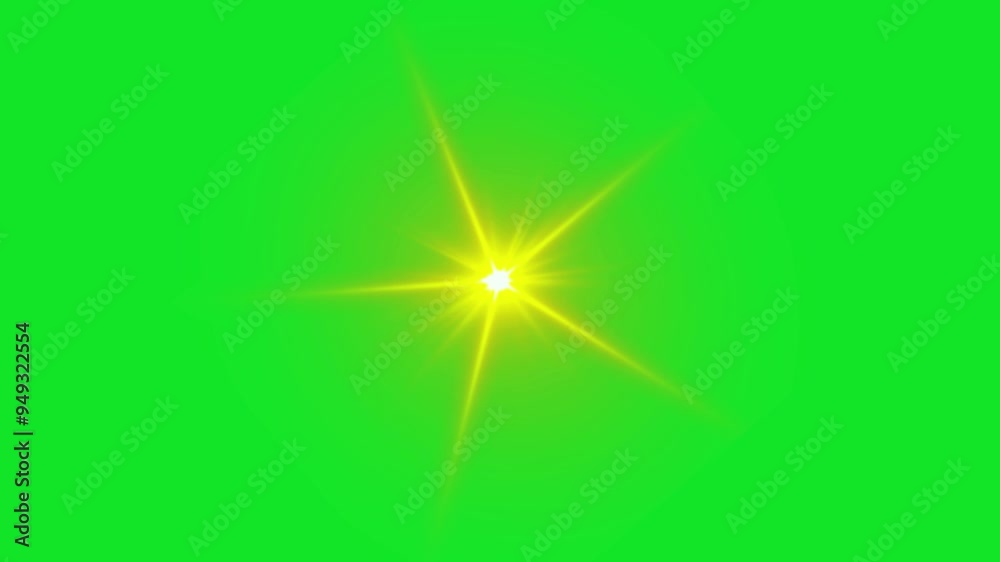flashlight overlay, flashing light green screen, sunrise isolated on ...