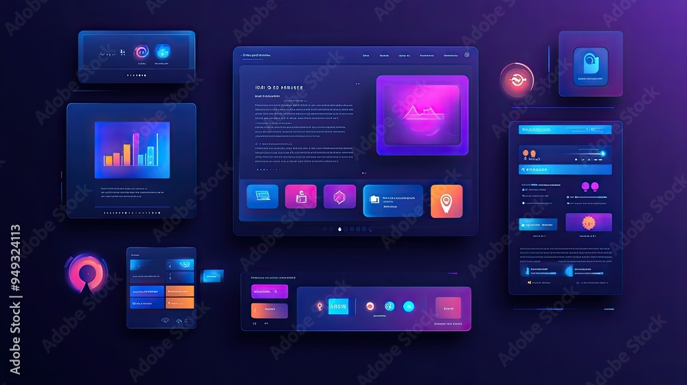1. Minimalist UI design with flat icons and soft gradients, website ...