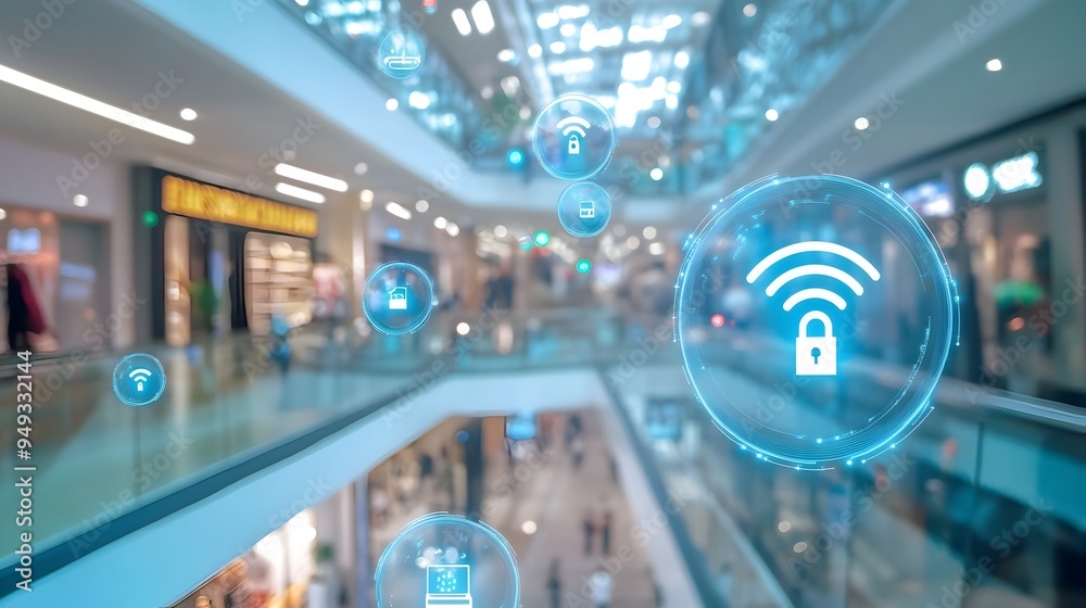 ภาพประกอบสต็อก Photograph showcasing the of IoT enabled security ...