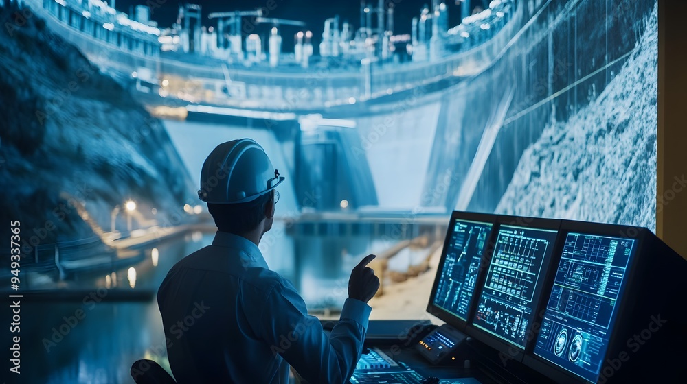 Sophisticated Control Room with IoT Interfaces Overseeing the ...