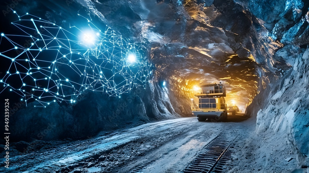 ภาพประกอบสต็อก Advanced IoT Technology Ensuring Efficient Mine ...