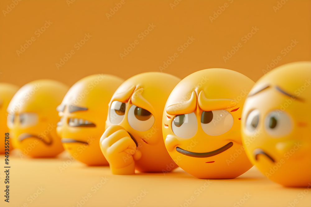 Deep Contemplation: A Series of Thinking Face Emojis Reflecting ...