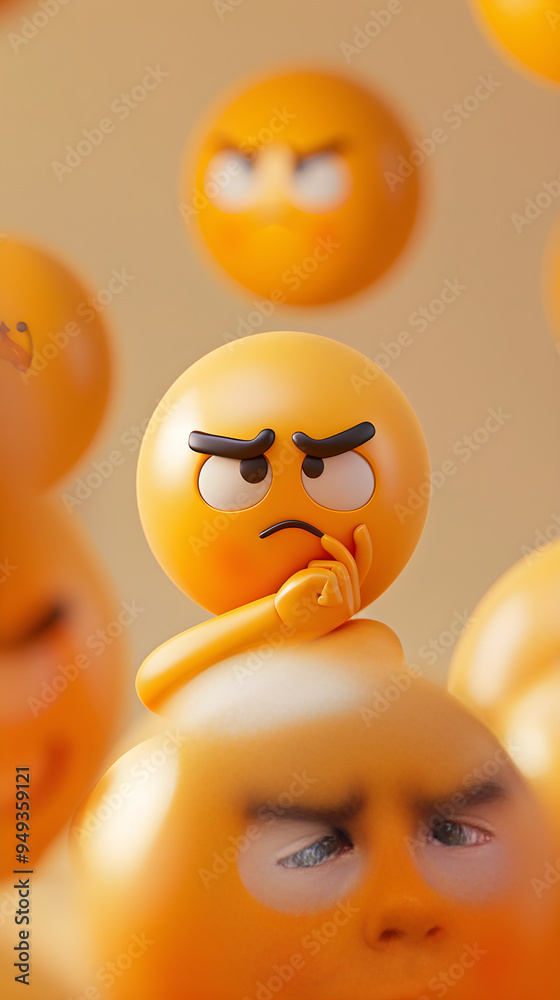 Deep Contemplation: A Series of Thinking Face Emojis Reflecting ...