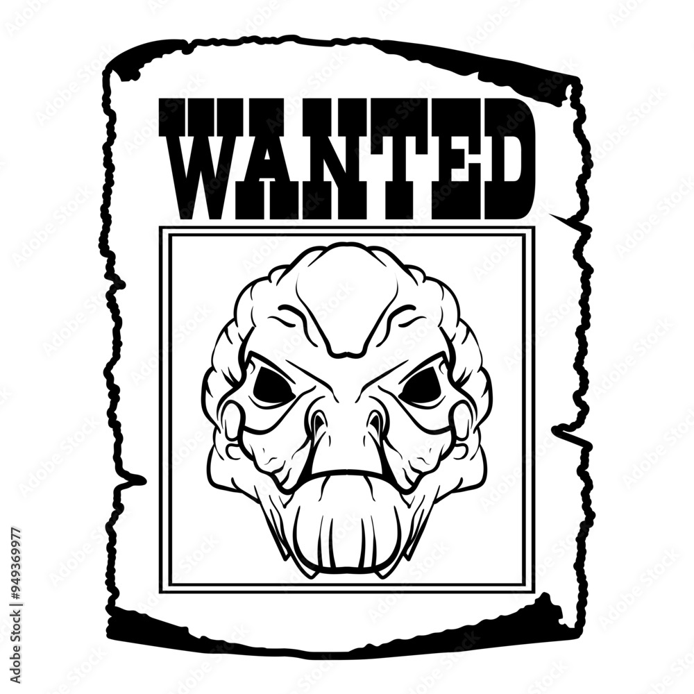 Alien Wanted Poster Stock Vector | Adobe Stock