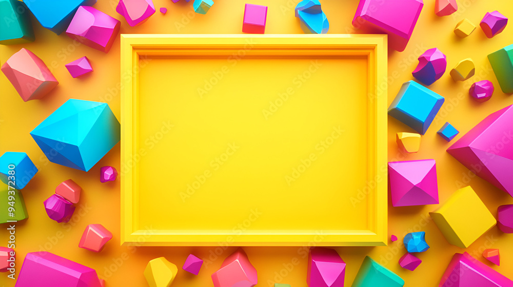 un marco o cuadro resaltado al centro de un fondo con figuras ...