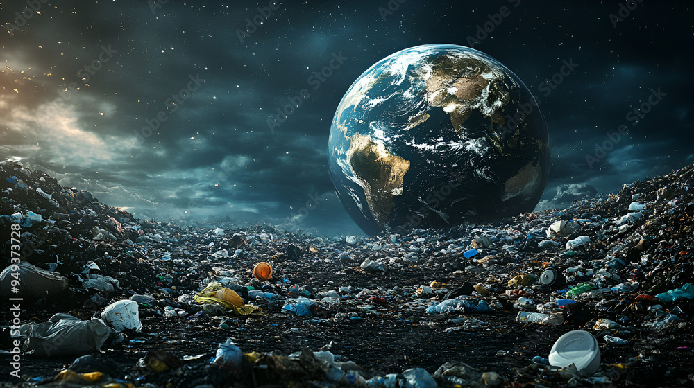 planeta tierra contaminado lleno de basura contaminacion ambiental ...