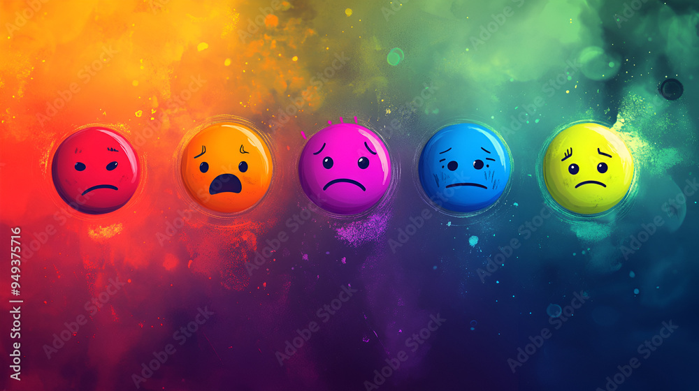 iconos representativos de las emociones y expresiones conjunto de ...