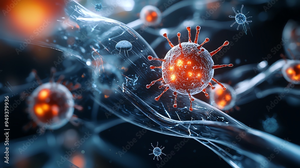 3D visualization of Lyme disease, showing the bacteria transmitted by a ...