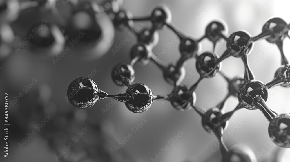 Generate a highly detailed 3D model of a molecular structure resembling ...