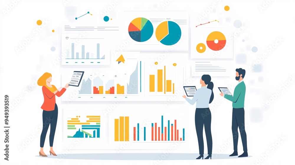 user engagement metrics, vector illustration of engagement statistics ...