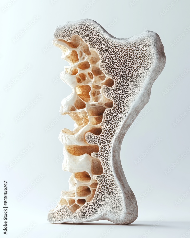 Spongy Bone Structure - Close-up of a Cross Section of Cancellous Bone ...