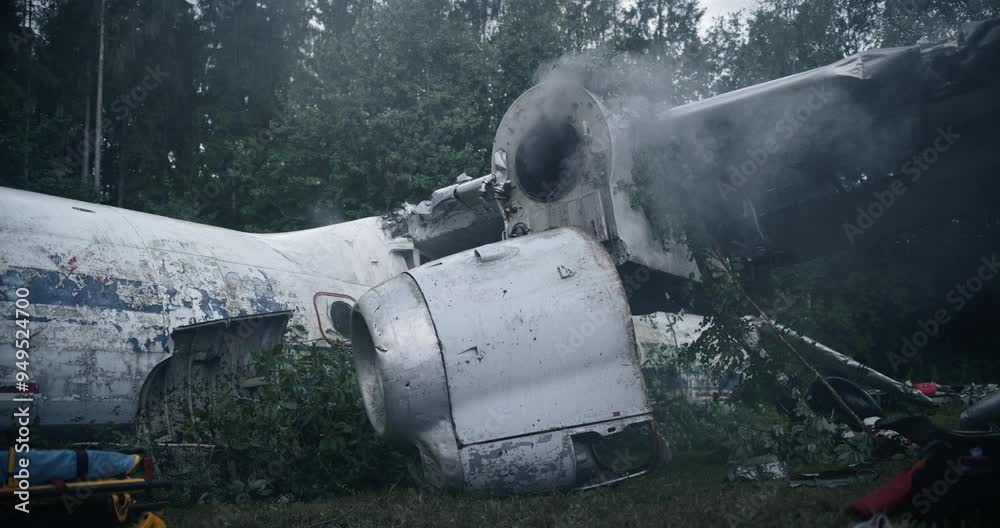 Aftermath of a Horrific Passenger Plane Crash in a Remote Forest Area ...