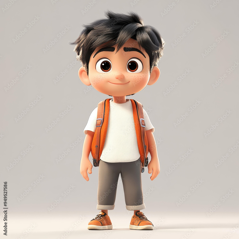 Vibrant 3D animated character full body view, showcasing intricate ...