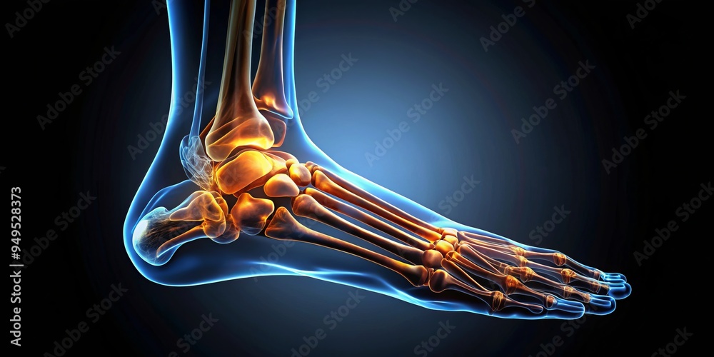 dark mysterious skeletal foot anatomy eerie ambient backlight ...