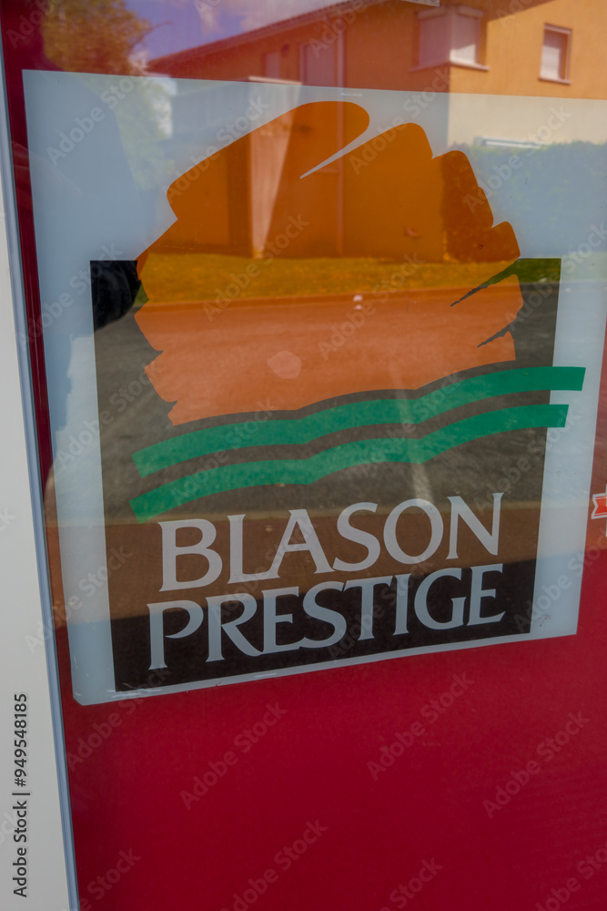 blason prestige logo brand and text sign beef veal and pork meats sold ...