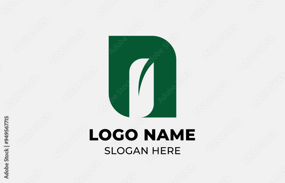 Logo Leaf symbols and Letter N. Template design Nature, tree, go green ...