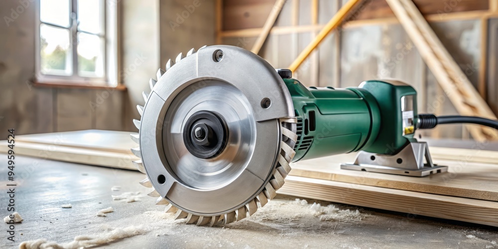 a photo image of a drywall saw device with a rotating circular blade ...