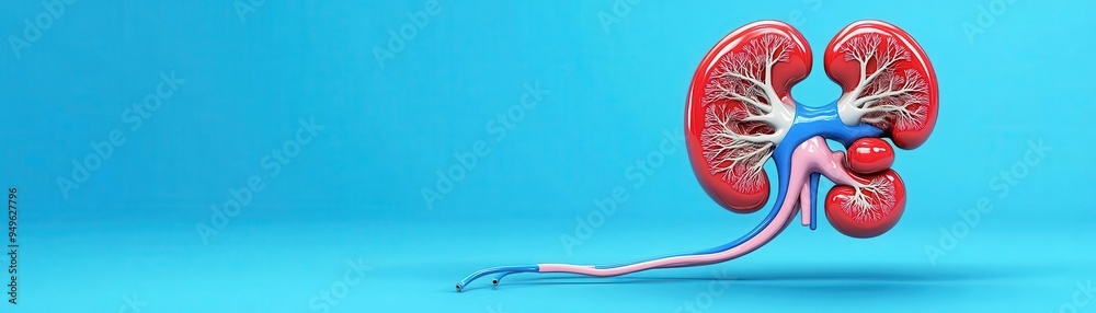 Kidney nephron structure flat design top view renal system theme ...