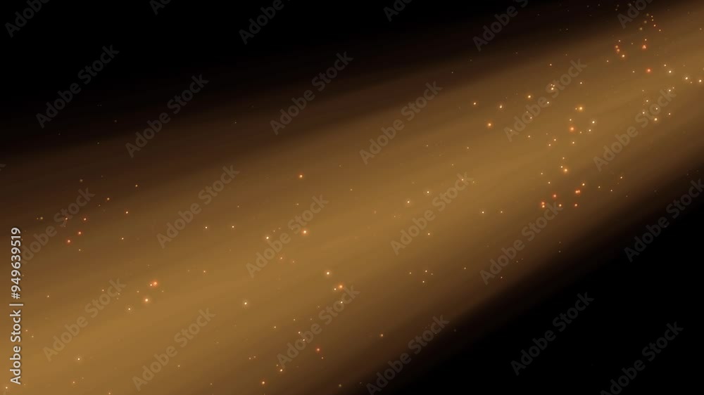 Golden beam of Sunshine light cuts through the dark space, illuminating ...