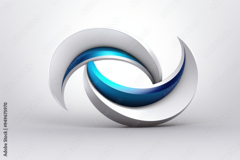 Abstract Intertwined Design: A 3D rendering of a stylized ...