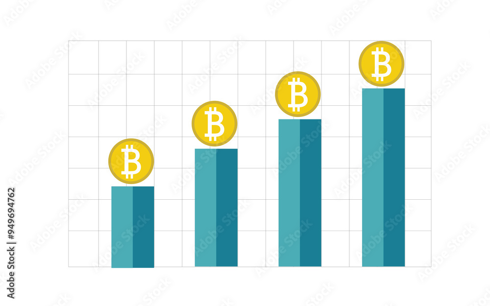 Bitcoin price graph rising. business growth arrow and graph chart ...