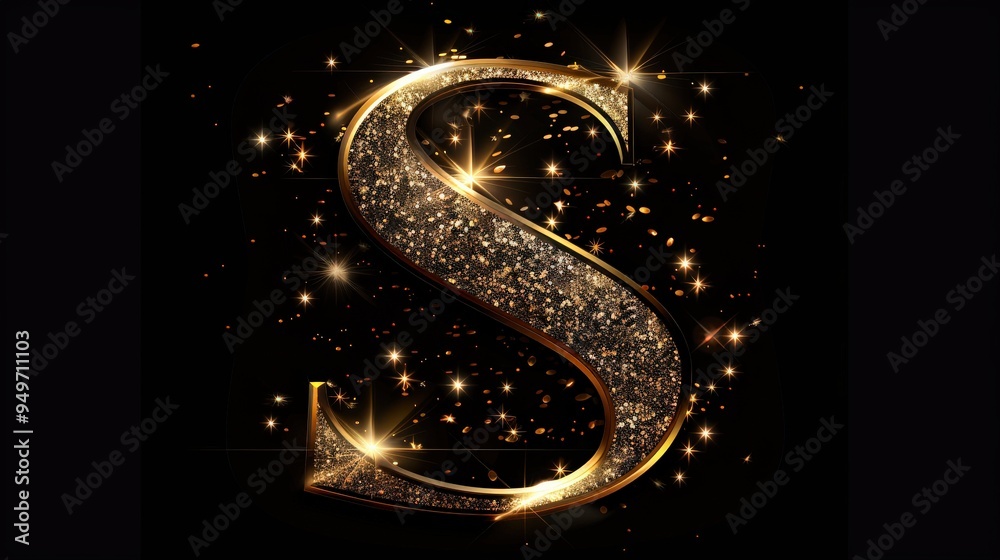 Black Gold Sparkle Text Style Effect - Editable Template for Modern and ...