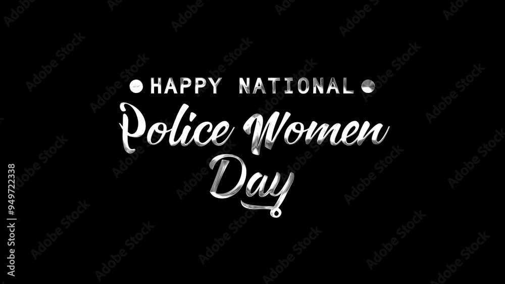 National Police Woman Day Text Animation on Silver Color. Great for ...