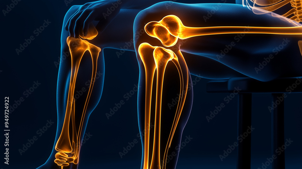 Anatomical Visualization of Human Legs Highlighting Bone Structure ...