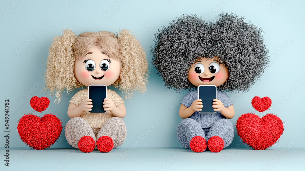 Group of Animated Friends Engaging in a Fun Chat All Smiling and ...