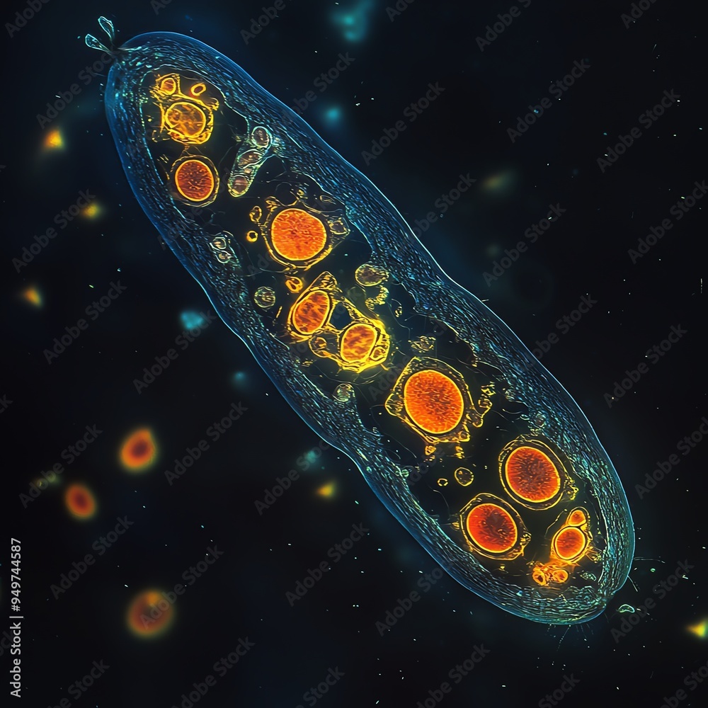 Microscopic view of a diatom, a single-celled algae with a silica shell ...