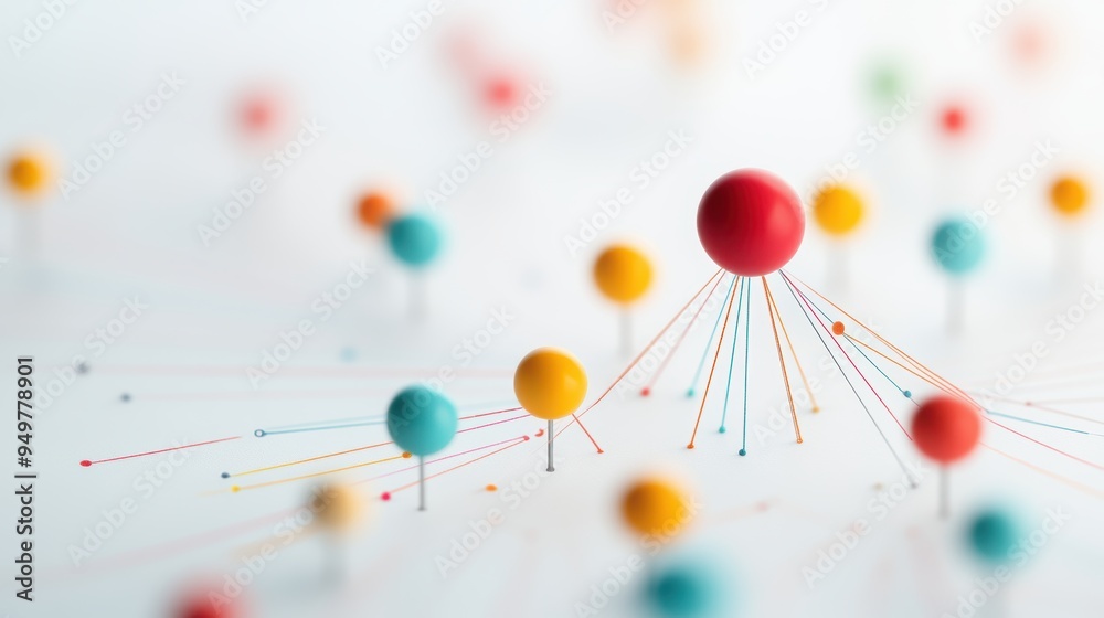 A circular network diagram depicting the relationships between ...