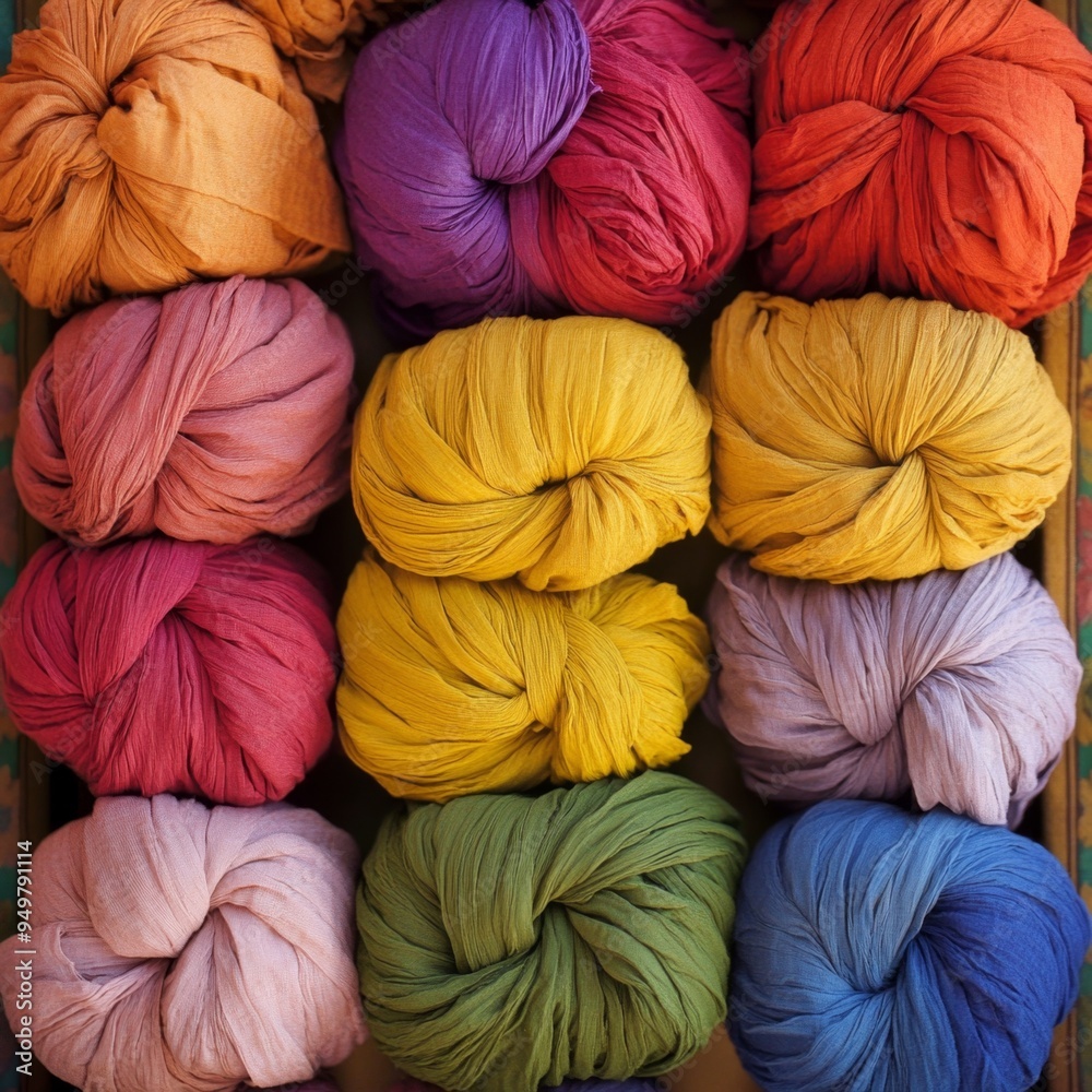 Colorful Array of Traditional Sikh Turbans and Scarves in Gurdwara ...