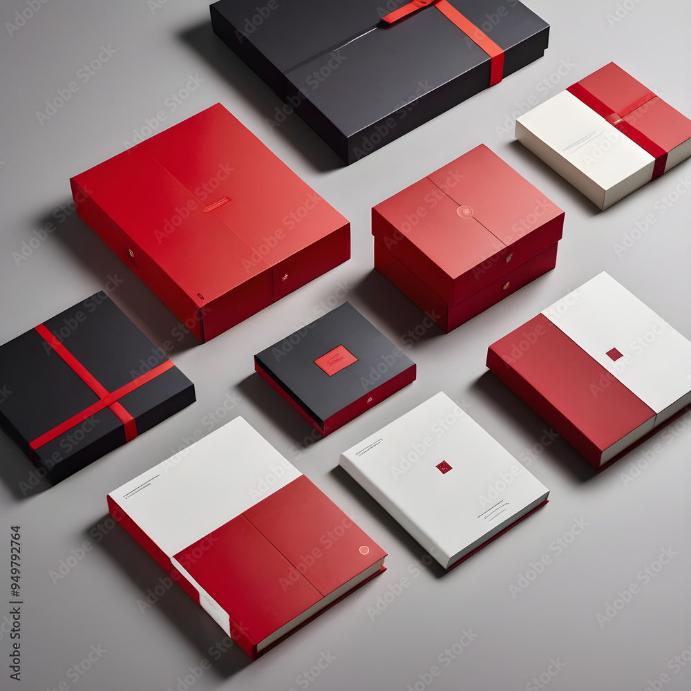 Dive into the world of minimalist packaging with a flat lay composition ...