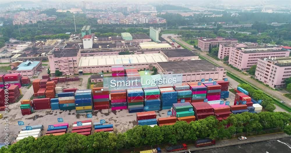 Smart logistics inscription. Smart logistics infographics. Smart ...