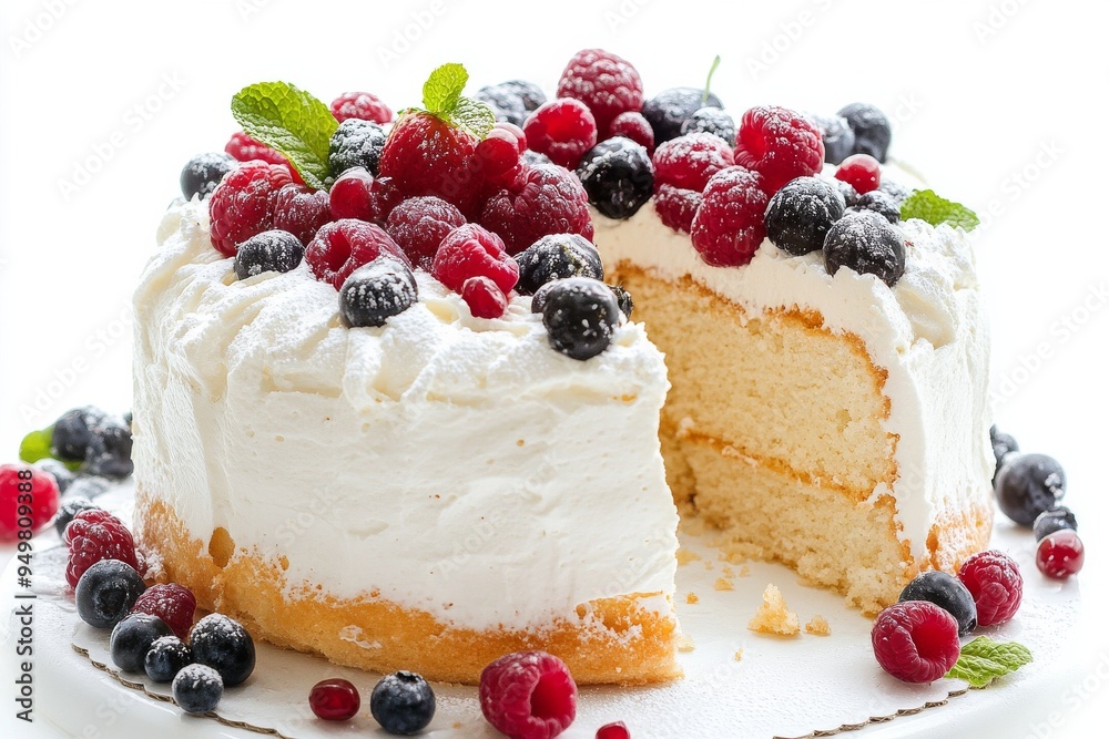 Chiffon Cake, A light, airy cake made with vegetable oil and beaten egg ...
