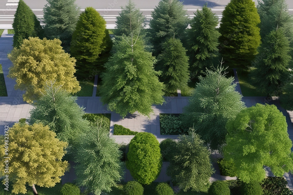 Bird's Eye View Layout of Malus domestica Picea abies and Betula ...