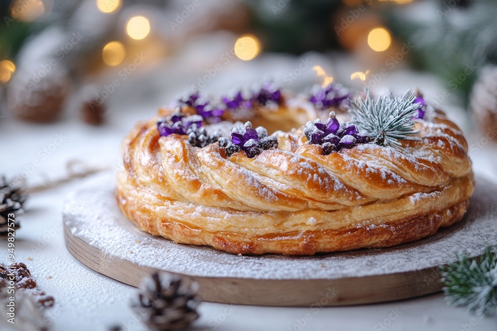 King Cake, A French cake made from puff pastry and almond cream ...