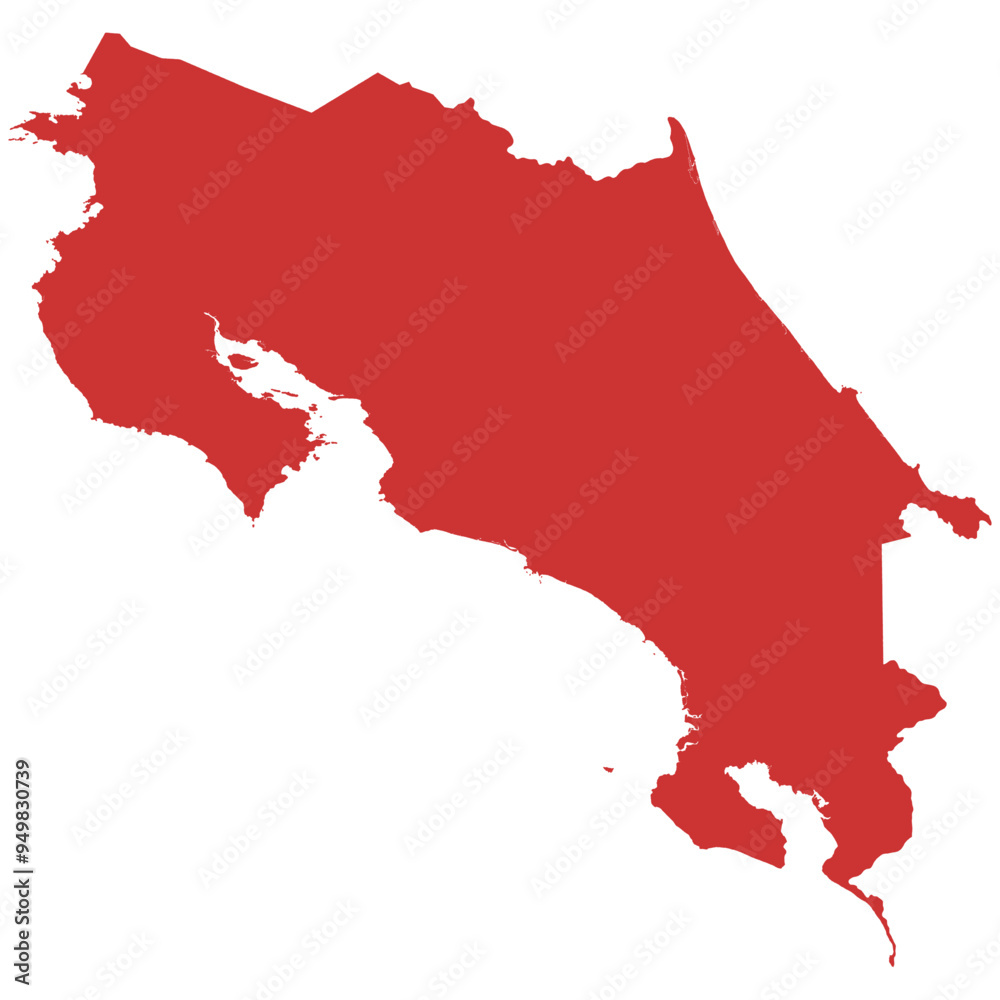 Photo & Art Print Vector outline map of Costa Rica, Dimitrios