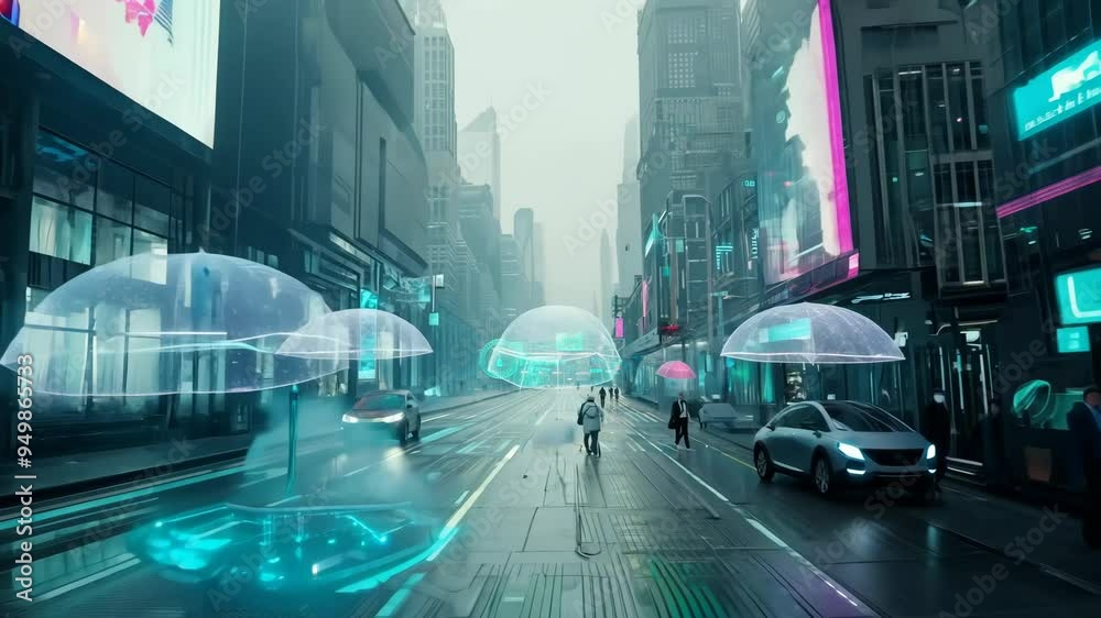 Futuristic dark cyberpunk city technology dystopia streets cars ...