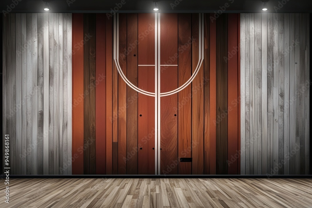 Stunning Basketball Court Background Featuring Textured Wood Accents ...