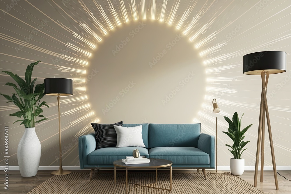 Modern Wallpaper Designs with Radiant Light Overlay for Chic Interior ...