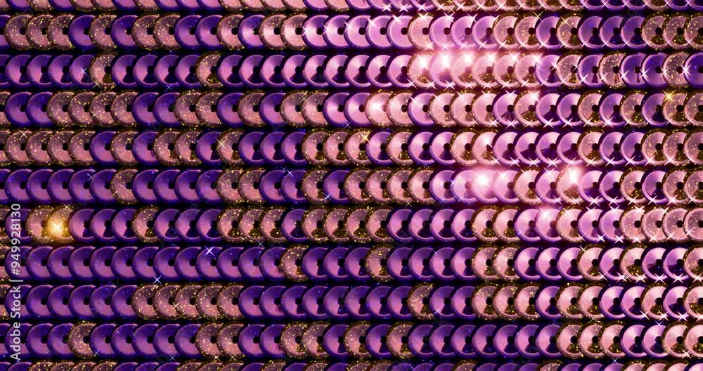 Purple and yellow sequins turn up in a wave pattern. Gorgeous ...
