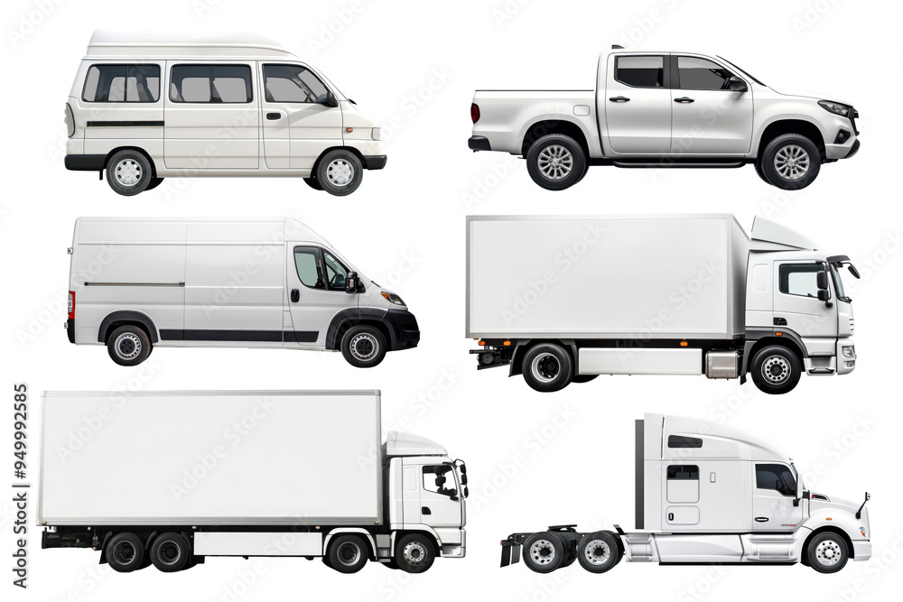 PNG white car design element set, transparent background Stock ...