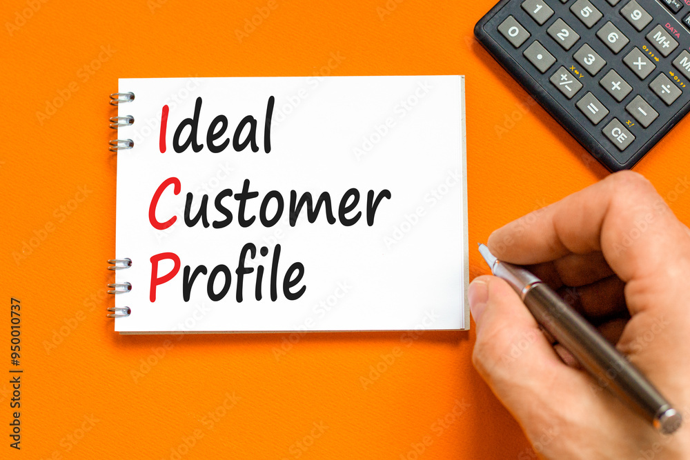 ICP ideal customer profile symbol. Concept words ICP ideal customer ...