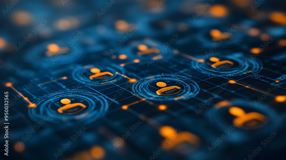 Digital interface with vector graphics for HR and recruitment ...