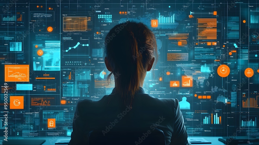 Digital interface with vector graphics for HR and recruitment ...